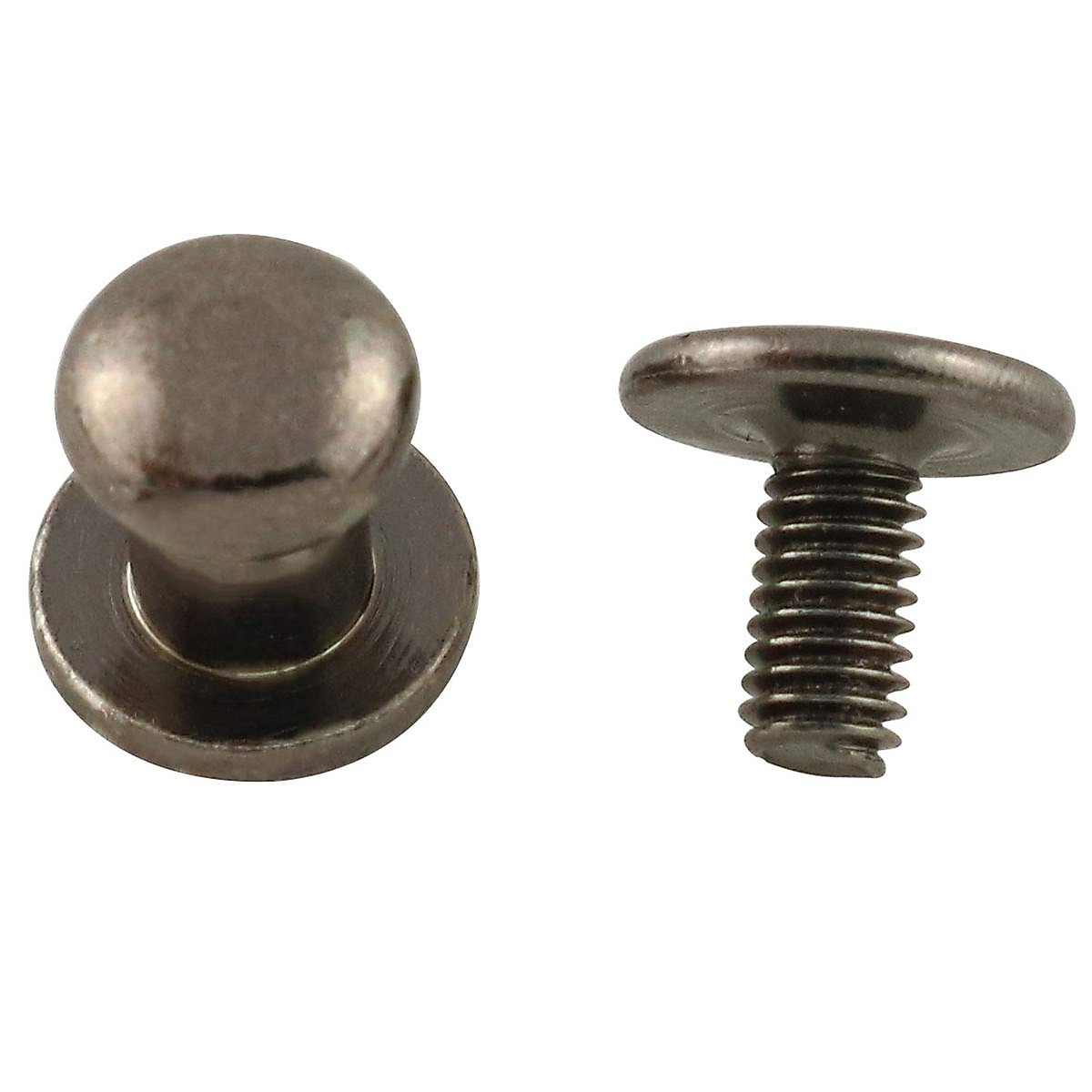 E-outstanding Monk Rivet 30PCS 6x8x8mm Black Round Phillips Head Button Stud Screws Chicago Screws Nail for DIY Leather Craft