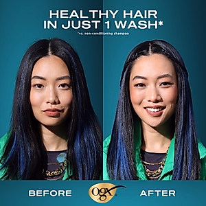 OGX Renewing Argan Oil of Morocco Shampoo, 13 fl. Oz - Hydrating, Moisturizing & Damage Repairing Shampoo for Dry, Damaged Hair, Paraben & Sulfate Free Surfactants