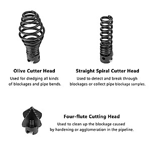 Watris Veiyi Drain Cleaner Combination Cutter Head Set, 7 PCS 16mm Manganese Steel Pipe Dredge Cutter Heads for Pipeline Dredging Machine