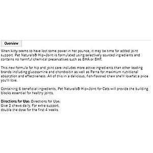 Pet Naturals (3 Pack) of VT Hip + Joint Supplements for Cats