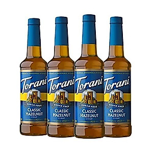 Torani Sugar Free Syrup, Classic Hazelnut, 25.4 Ounces (Pack of 4)