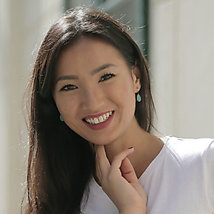 JA.S.JR Gemstone Teardrop Earrings Gold Dangle Earrings for Women