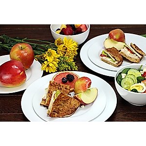 Calypso Basics by Reston Lloyd Melamine Salad Plate, Set of 6, White,72300SET
