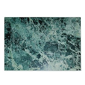 Lunarable Marble Cutting Board, Stone Surface Fractures Facet Pattern Gem Formation Geology Artful Illustration, Decorative Tempered Glass Cutting and Serving Board, Small Size, Jade Green Mint