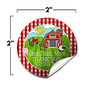 Barnyard Bash Birthday Party Sticker Labels, 40 2" Party Circle Stickers by AmandaCreation, Great for Party Favors, Envelope Seals & Goodie Bags