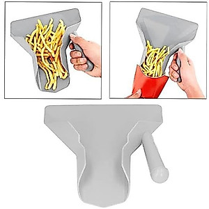 Multi-Purpose Gray Dessert Scoop – French Fry Chip & Ice Candy Bagger for Snacks & Desserts – Commercial Grade with Right Handle for Popcorn – Versatile Kitchen Tool