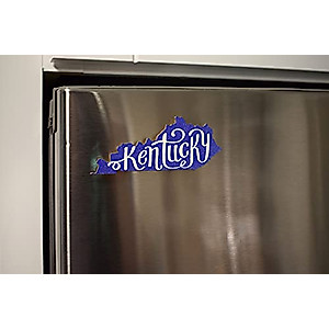 Kentucky Cutout Shape Magnet with Blue and White Kentucky Script