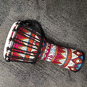 Meech Djembe Drum for Kids Bongo Congo Goatskin African Drum Cloth Stitching African Drums Konga Drums 8 Inch Wide7.67 Inches High14.96 Inches Red