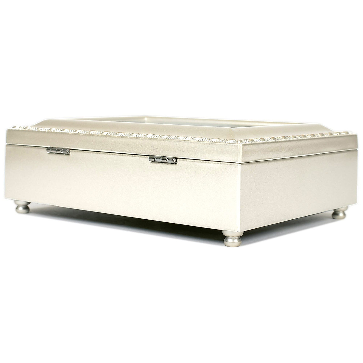 Cottage Garden Confirmation Holy Ghost Shall Teach Matte Ivory Rope Trim Petite Music Box Plays Ave Maria