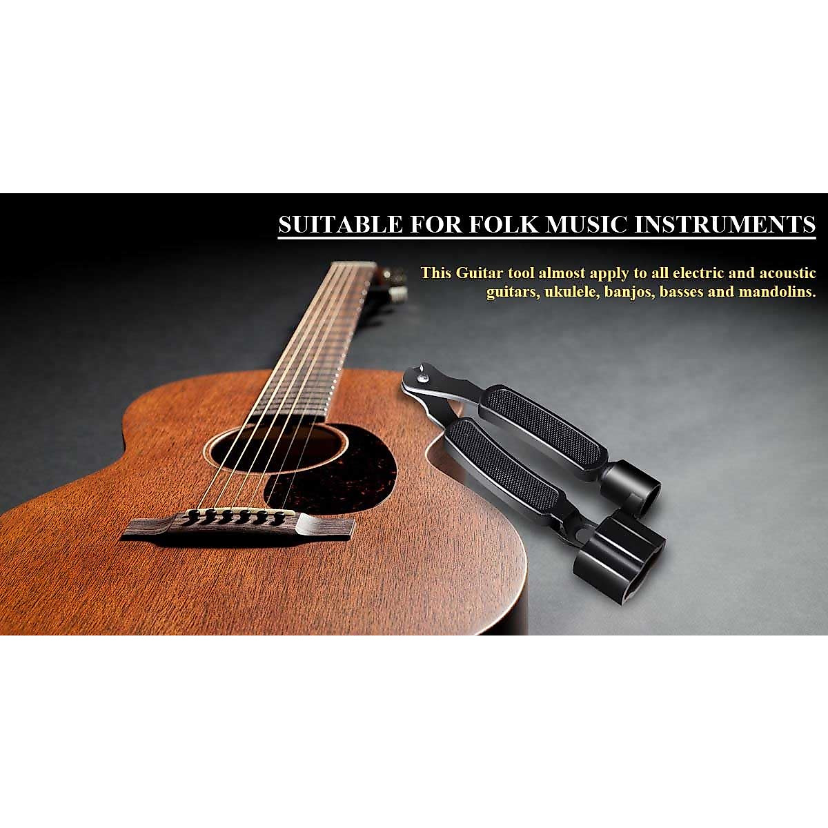 Guitar String Winder Cutter Pin Puller - 3 In 1 Multifunctional Guitar Maintenance Tool/String Peg Winder + String Cutter + Pin Puller Instrument Accessories (Style-A)