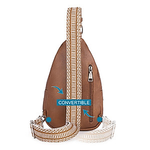 CLUCI Small Sling Bag for Women, Vegan Leather Fanny Pack Crossbody Bags for Women, Chest Bag With Guitar Strap