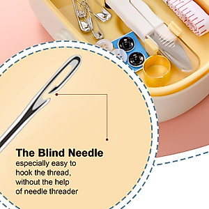 Missraza Sewing Kit, Portable Sewing Kit for Adults, Plastic Sewing Box Needle and Thread Kit Sewing Accesories and Supplies