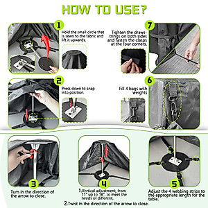 COMPANIONSHIPCOVER Patio Furniture Waterproof Cover Outdoor Rectangular Table Chairs Covers 124"Lx74"Wx28"H-Heavy Duty Dining Table Cover Black (Patented Product)