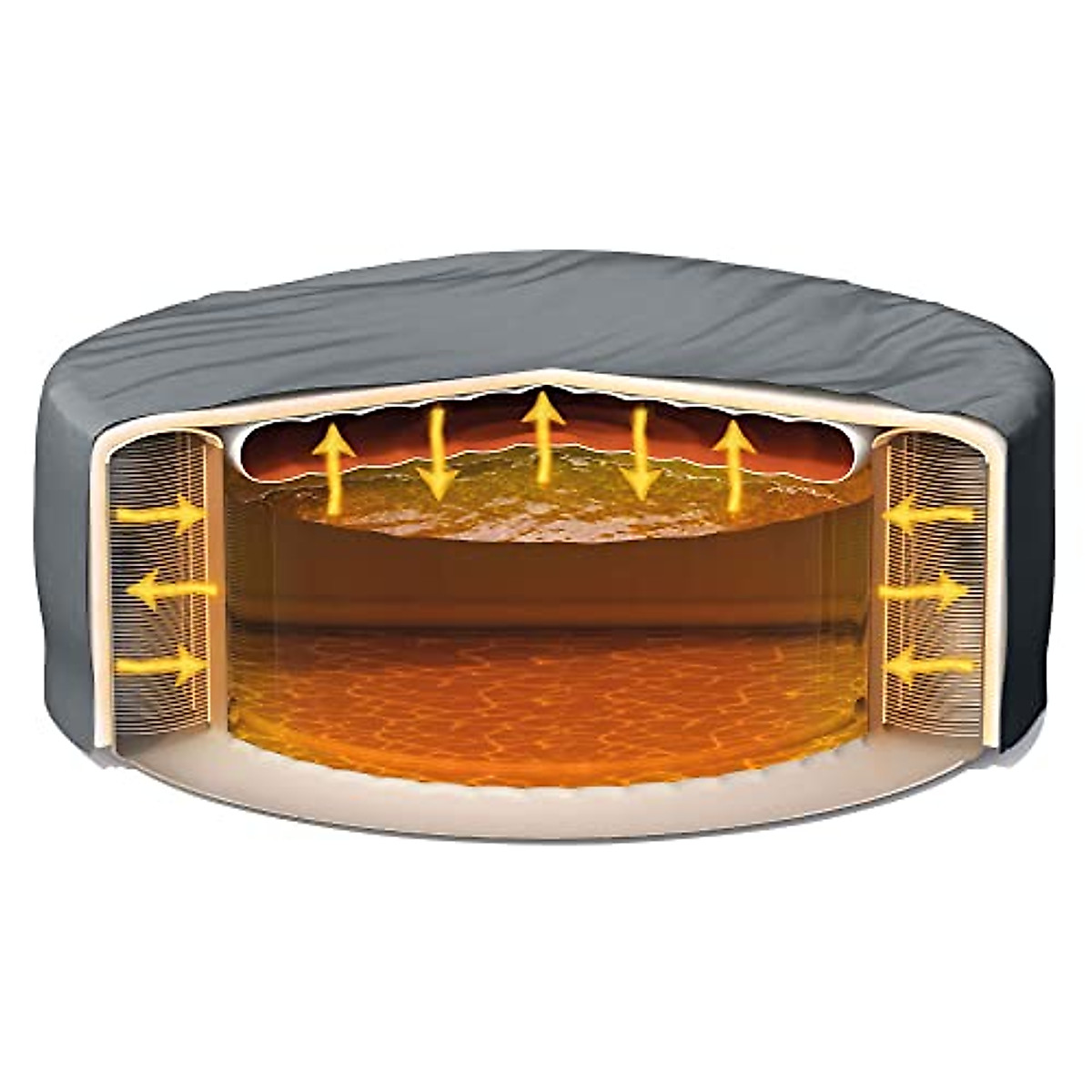 Intex 28441EP PureSpa Plus 85 Inch Diameter 6 Person Portable Inflatable Hot Tub Spa with 170 Bubble Jets and Built in Heater Pump, Greywood