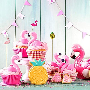 Hawaiian Luau Assorted Picks Tropical Cocktail Bamboo Toothpicks Flamingo Pineapple Beach Toucan Palm Leaf Handmade for Appetizers Food Drinks Luau Hawaii Beach Holiday Party Supplies (100 Pieces)