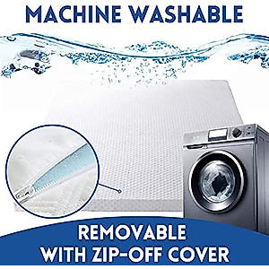 3 Inch Cool Gel Memory Foam Mattress Topper Queen Size Bed,Removable Soft Cover, Comfort Body Support & Pressure Relief,10 Year Warranty