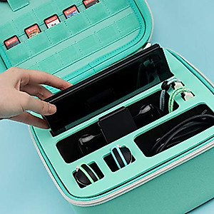 GeekShare Tree House Case for Switch/OLED, Travel Case with 18 Game-Card Slots for Switch Console, Pro Controller, Dock and Accessories