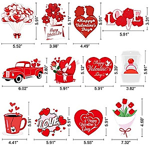 Valentines Day Decoration Hanging Swirls-Pack of 30, Red Heart Romantic Valentines Day Decor | Valentines Day Hanging Decorations for The Home Wedding Anniversary Decorations for Party(Valentines Day)