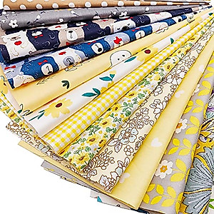Quilting Fabric, QiMicody 56pcs 100% Cotton 9.8” x 9.8”(25cm x 25cm) Fat Quarters Fabric Bundles, Pre-Cut Squares Sheets for Patchwork Sewing Quilting Crafting, No Repeat Patterns