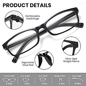 Gaoye 6 Pack Reading Glasses Blue Light Blocking for Women Men, Magnifying Readers Glass Anti UV Eyeglasses with 6 Leather Case