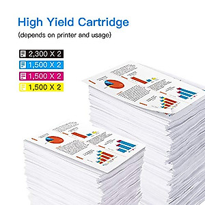 LxTek Compatible Ink Cartridge Replacement for HP 950XL 951XL 950 XL 951 XL to use with OfficeJet PRO 8600 8610 8620 8630 8100 8625 8615 276dw, 8 Pack (2 Black|2 Cyan|2 Magenta|2 Yellow)