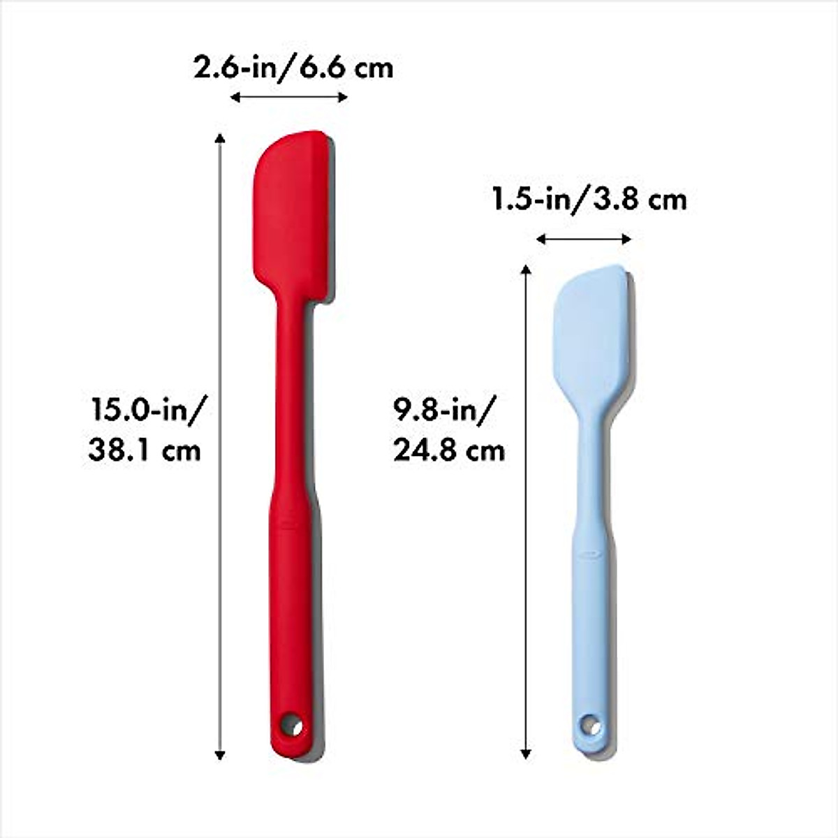 OXO Good Grips 2 Piece Silicone Spatula Set, red/seltzer