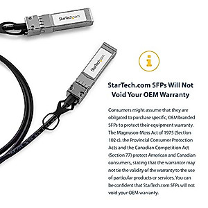 StarTech.com Cisco SFP-H10GB-CU2M Compatible 2m 10G SFP+ to SFP+ Direct Attach Cable Twinax - 10GbE SFP+ Copper DAC 10 Gbps Low Power Passive Transceiver Module DAC Firepower ASR920 (SFPCMM2M)