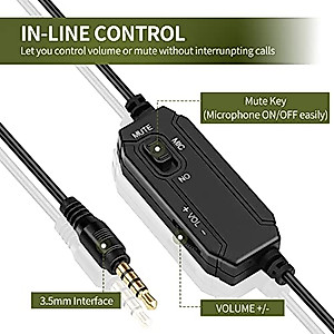 FNSHIP 3.5mm Port Wired Gaming Headset Stereo bass-Isolated Headphones with mic Volume Control Compatible for PS4 PS5 New X-Box One PSP PC Laptop Tablet PC Phone (Camouflage Green)