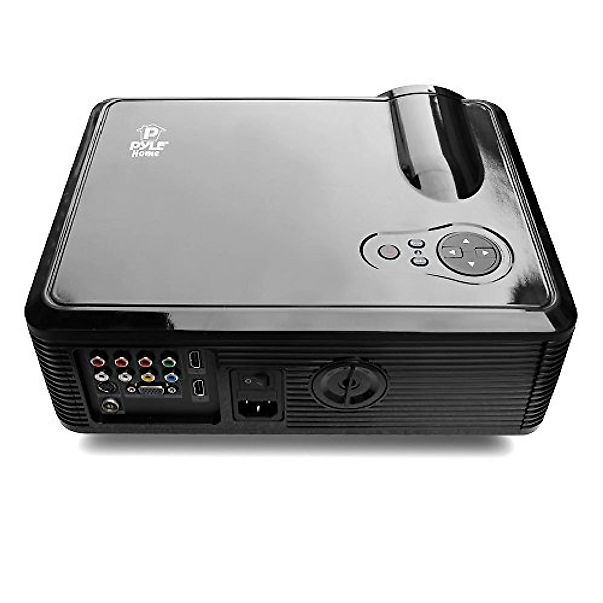 Pyle Updated Video Projector 5” - LCD Panel LED Cinema Home Theater with Built-in Stereo Speakers, 2 HDMI Ports & Keystone Adjustable Picture Projection for TV PC Computer & Laptop - PRJLE33