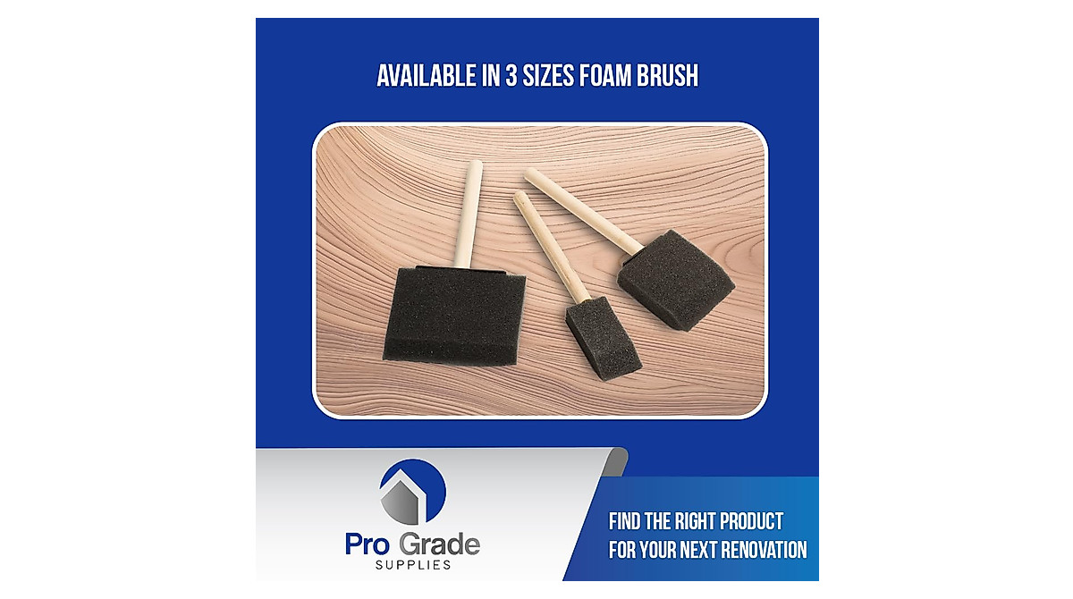Pro Grade Foam Brushes 2 Inch Set - 48 Disposable Paint Tools