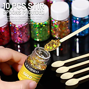 Holographic Chunky Glitter, 15 Colors Craft Glitter for Resin, LEOBRO Nail Glitter, Festival Cosmetic Eye Hair Face Body Glitter, Glitter Flakes Sequins for Epoxy Resin Tumbler DIY Arts Crafts