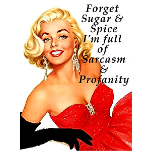 Forget Sugar & Spice I'm Full of Sarcasm & Profanity 2" x 3" Fridge Magnet Refrigerator Vintage Image Gift Retro Funny Humor C