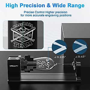 Creality Laser Rotary Roller, Y-axis Rotary Chuck for Most Laser Engravers, Rotary Kit Pro with 3 in 1 Jaw and Module Suitable for Engraving Cylindrical Objects,Wine Glass, Tumbler, Ring,Ball and etc
