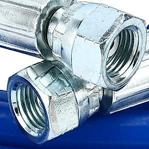 50ft x 1/4" Airless Paint Spray Hose, Blue Color 15m Light Flexible Fiber Tube, High Pressure Sprayer Tube (15m)