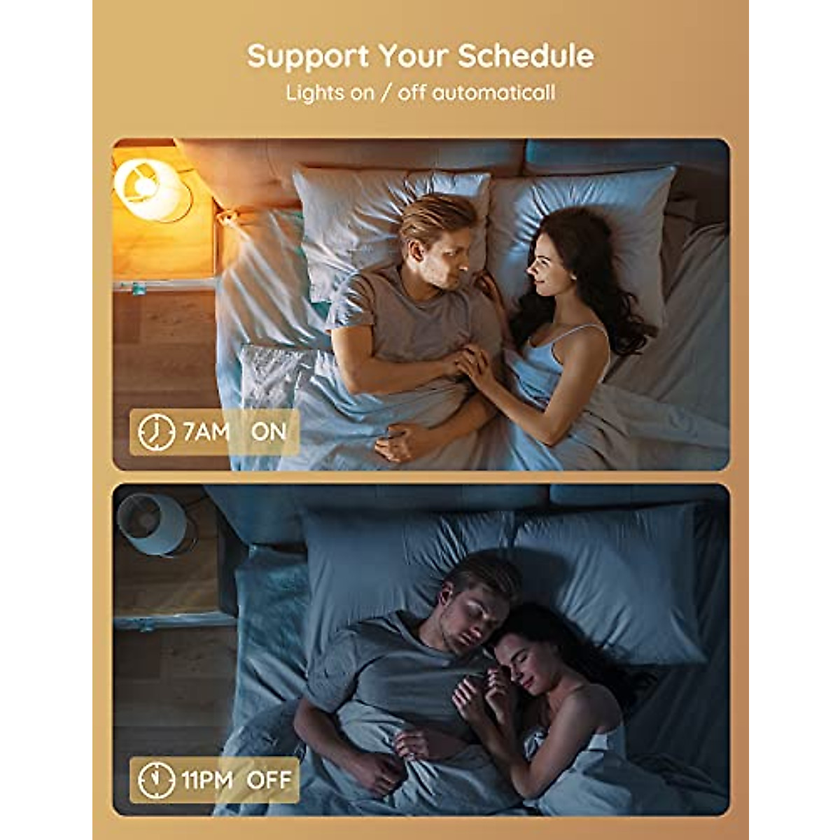 Govee Smart Light Bulbs, Wi-Fi and Bluetooth Light Bulbs, Works with Alexa & Google Assistant, 9W 60W Equivalent Dimmable LED Light Bulbs, 2700K Soft Warm White LED Bulbs, No Hub Required, 4 Pack