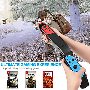 INFURIDER Game Gun Controller for Nintendo Switch Hunting Game,Handle Grips Compatible for Joy-con Shooting Games,Gunshot Controller Adapt for Other Shooting Game on Switch