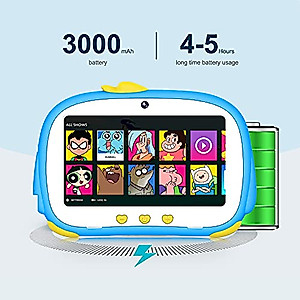 EGOTEK Penguin Android Kids Tablet, 7inch Quad Core Tablet for Kids with WiFi, Android 10 OS, Preinstalled iWawa App, 3000Mah Long Time Battery(4~5H), 2GB+32GB, 1024x600 IPS Panel. (Blue)
