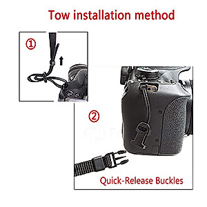 Eorefo Camera Strap Camera Neck Strap with Quick-release Buckles for Mirrorless Camera.(Black)