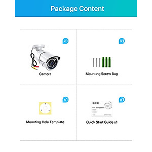 ZOSI 2MP 1080p Security Camera Outdoor Indoor (Hybrid 4-in-1 CVI/TVI/AHD/960H Analog CVBS), Night Vision, Weatherproof Surveillance CCTV Bullet Camera