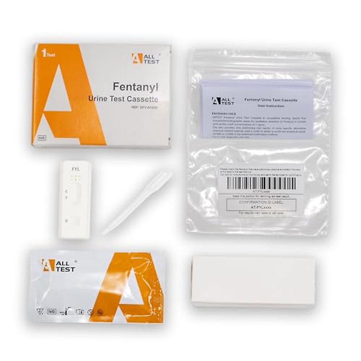 AllTest Fentanyl Urine Test Cassette - at Home Test with Lab Analysis, OTC Cleared, CLIA Waved, 510k Cleared