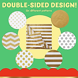 JOYIN 150 Piece Christmas Metallic Silver and Gold Tissue Paper Assortment (20" x 20" inches) Holiday Gold Gift Wrapping for Party Favors Goody Bags, Xmas Presents Wrapping Stocking Stuffers