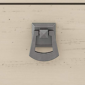 Bush Furniture Salinas L Shaped Desk with Hutch, 60W, Antique White