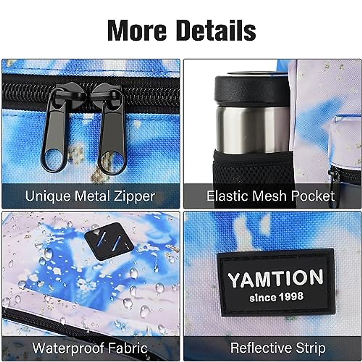 YAMTION School Backpack,Classic Cute Bookbag Men and Teen Boy Schoolbag with USB Charging Port for High School College Office Work Travel