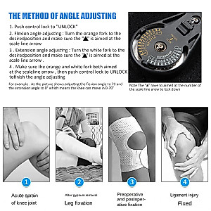 XJJY Adjustable Medical Knee Brace Postoperative Orthosis Knee Joint Support Ligament Sport Injury Orthopedic Splint After Surgery,Standard Style,Small