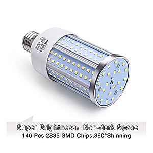 Auzer 30W (200W Equivalent), Daylight, E26 Standard Base, LED Corn Light Bulb | 2-Pack