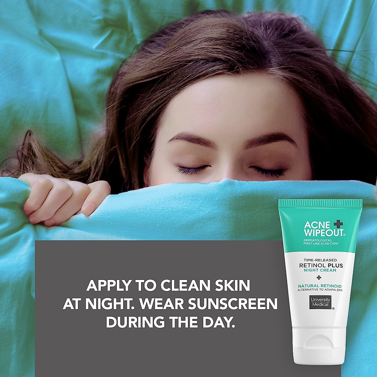 Acne Wipeout Time-Released Retinol Plus - Skin Smoothing Night Face Cream with Retinol. Natural Retinoid. Unclogs Pores and Smooths Skin All Night and Minimizes Dryness and Irritation, 1 fl oz