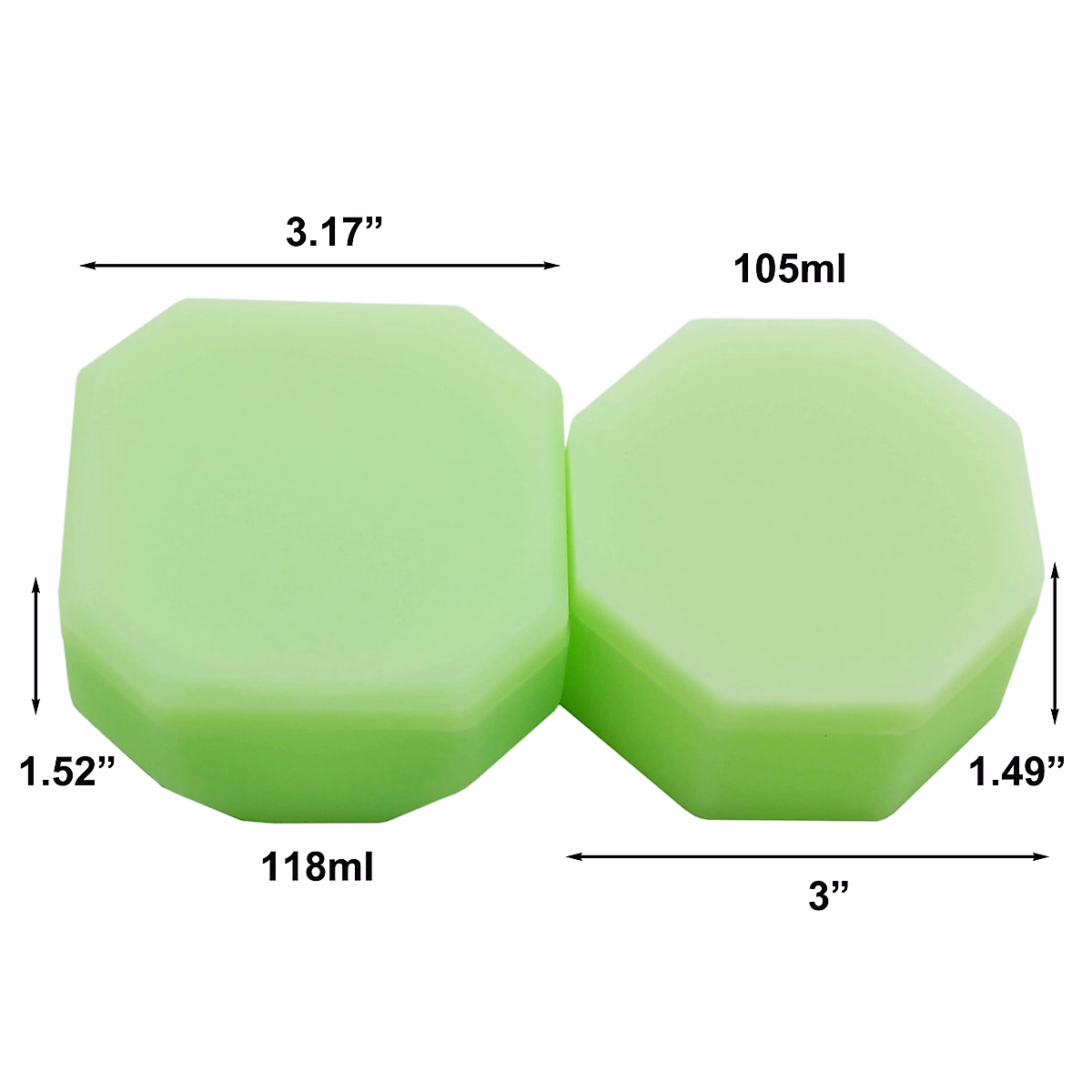 vitakiwi 223ml Large Silicone Wax Concentrate Container Non-stick Food Storage Jar, Glow In The Dark (2)