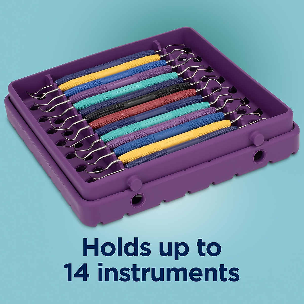 Practicon Cool Cassette 2 Silicone Autoclave Cassette for Dental Instruments, Size 14 Instrument Tray, Blue