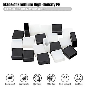 BUSHIBU USB Cover Cap, 20 Pcs Black Clear Plastic USB A Male Anti-Dust Plug Cover