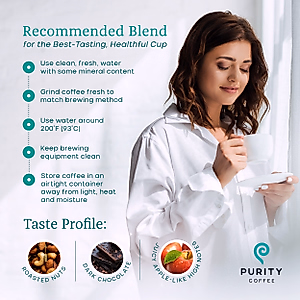 Purity Coffee FLOW Medium Roast Organic Coffee - USDA Certified Organic Specialty Grade Arabica Whole Bean Coffee - 12 oz Bag